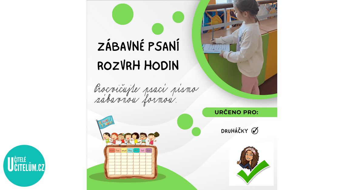 Zábavné psaní - rozvrh hodin - Český jazyk - psaní | UčiteléUčitelům.cz
